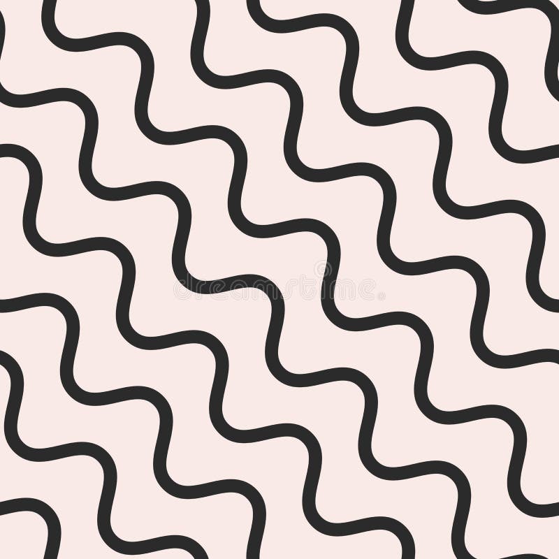 Vektor-nahtlose Einfache Diagonale Gewellte Schwarzweiss-Linien Muster ...