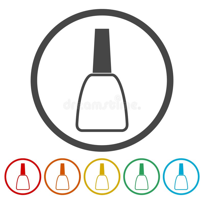 Vector Nail Polish Icons Set - Illustration Stock Vector - Illustration ...