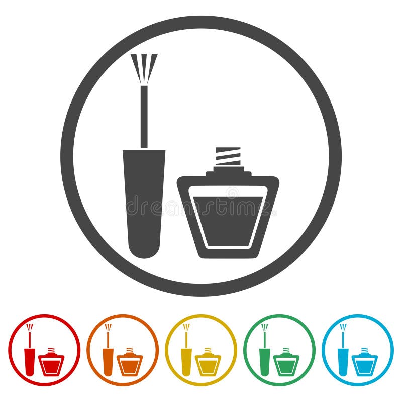 Vector Nail Polish Icons Set - Illustration Stock Vector - Illustration ...