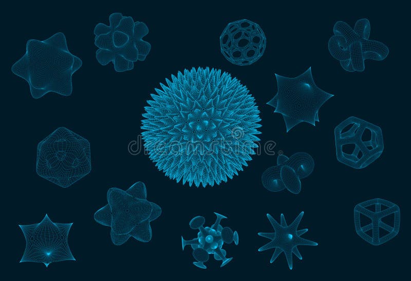 Vector Nanotech Particles Icons Set Stock Vector - Illustration of ...