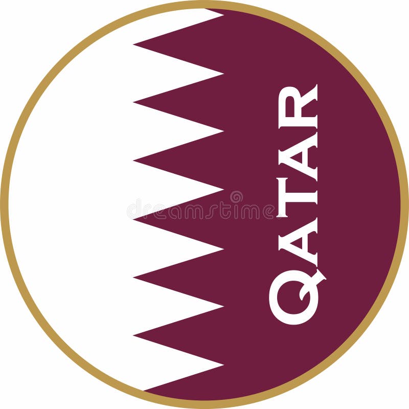 Vector National Flag in the Circle of the Arab State of Qatar. Stock ...