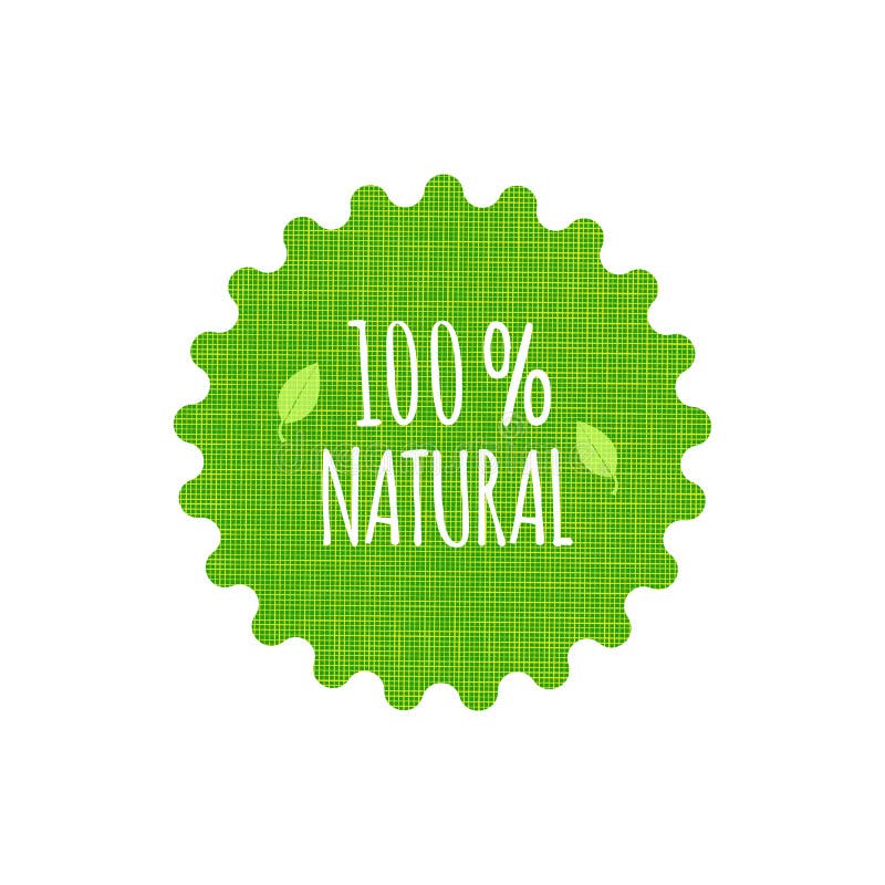 Vector Natural Label, Textured Flat Sign. Stock Vector - Illustration ...