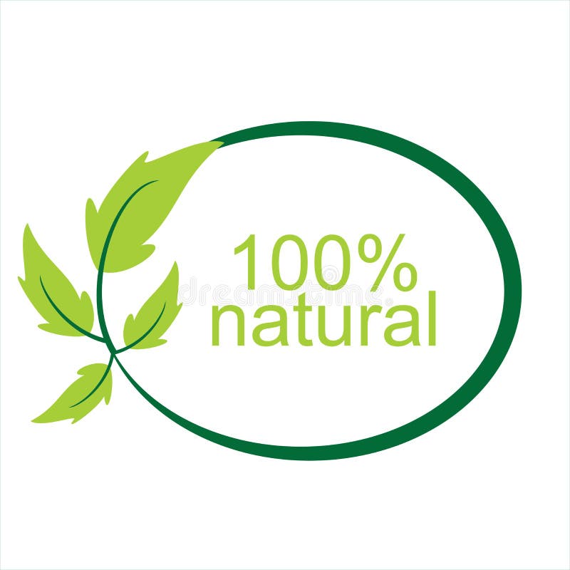 Vector 100 Natural Logo and Symbol. Stock Vector - Illustration of ...