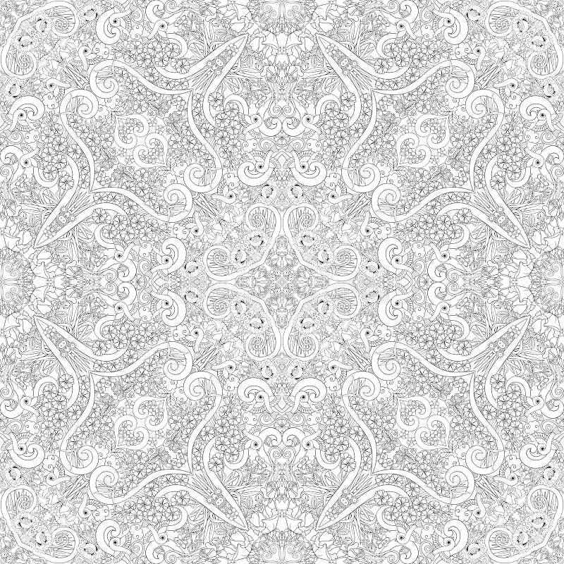 Vector Nature Hand Drawn Line Art Seamless Pattern Stock Vector ...