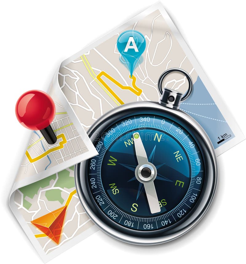 Vector Navigation / Route Map XXL Detailed Icon Stock Vector ...