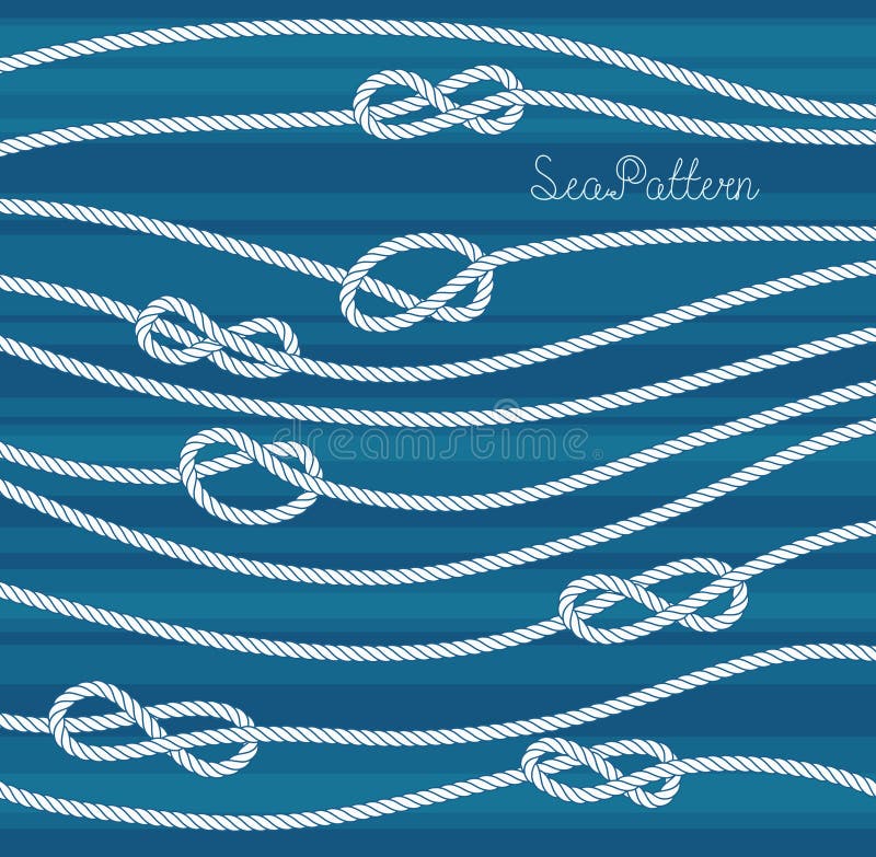 Vector Navy Ropes with Knots Marine Pattern Stock Vector - Illustration ...
