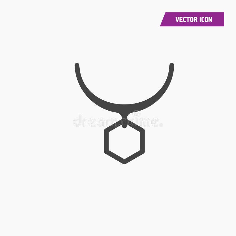 Line Hexagon Shape Choker, Pendant. Stock Vector - Illustration of ...