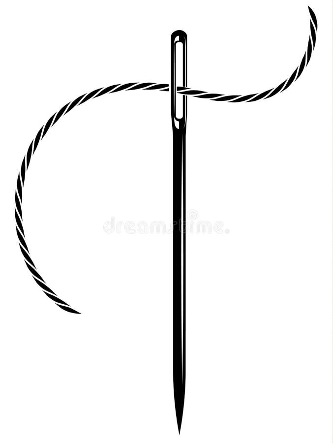 Vector Needle and Thread. Needle for Sewing Stock Vector - Illustration ...