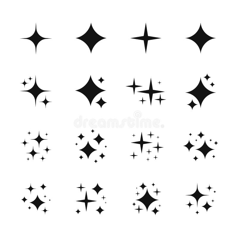 Vector Negro De Los Símbolos De Las Chispas Ilustración del Vector ...