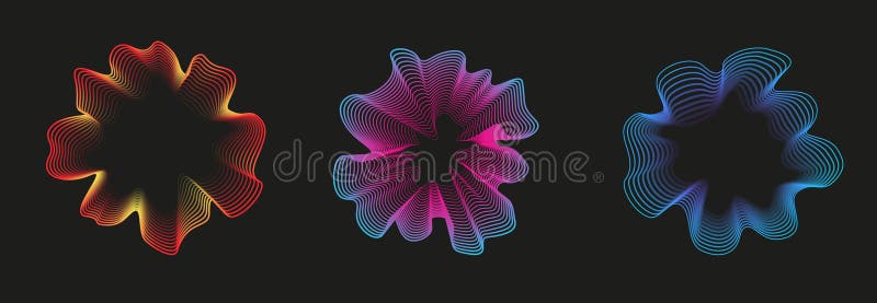 Vector Neon Audio Equalizer with Radial Pattern. Circular Sound Wave for Music, Voice ...