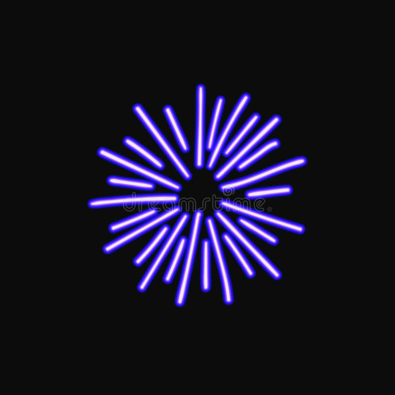 Vector Neon Blue Retro Shine Icon Isolated on Dark Background, Vintage ...