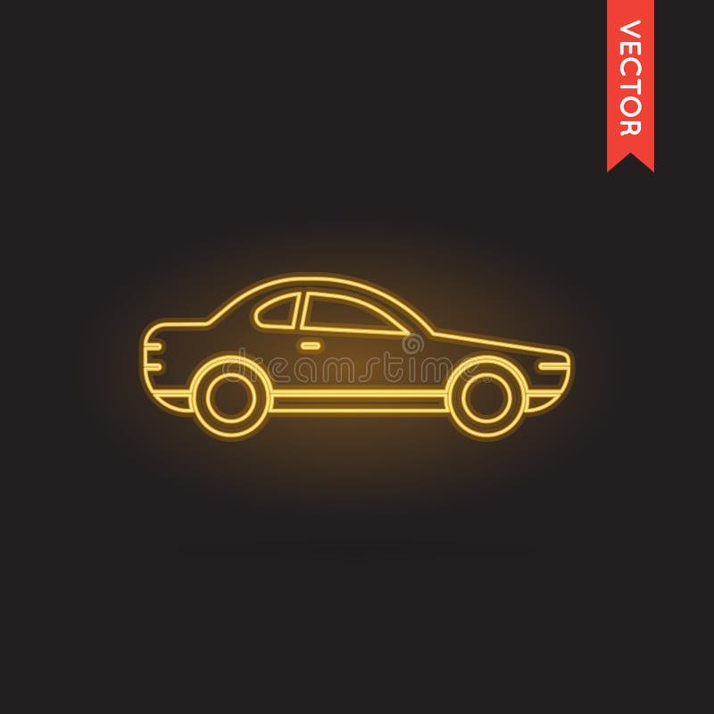 Vector Neon Car Icon stock vector. Illustration of mini - 88152917