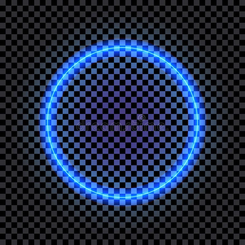 Vector Neon Circle Banner, Blank Shining Frame, Blue Light, Border ...