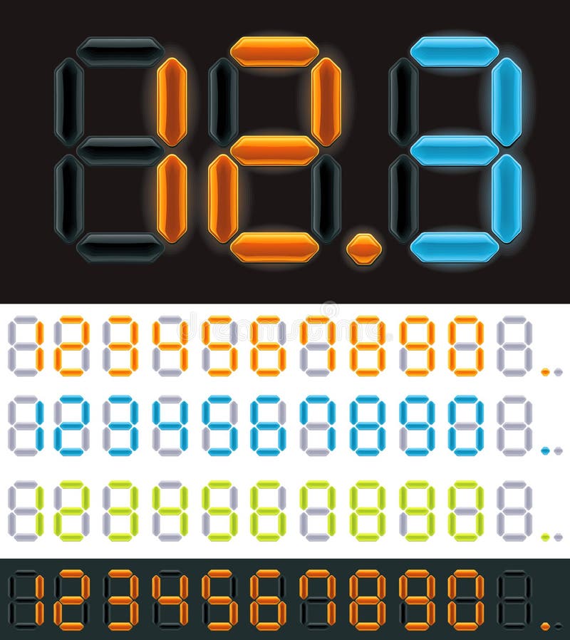 Dot-matrix Digits stock vector. Illustration of figure - 11968781