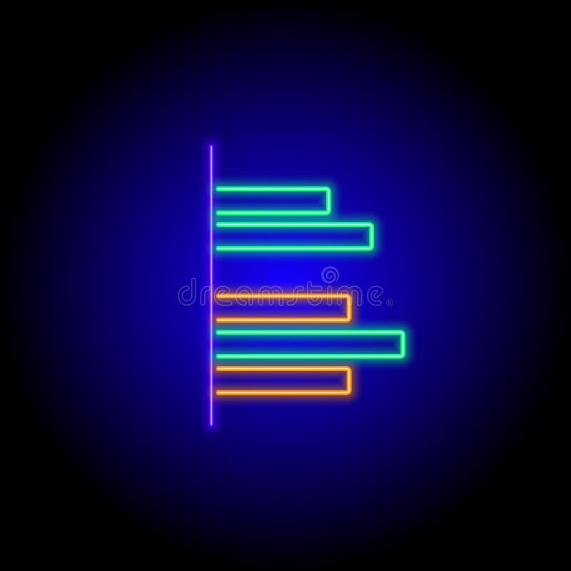 Vector Neon Flat Design Icon of Chart and Graph Line Symbol ...