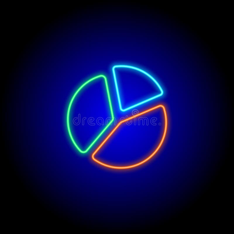 Vector Neon Flat Design Icon of Chart and Graph Line Symbol ...