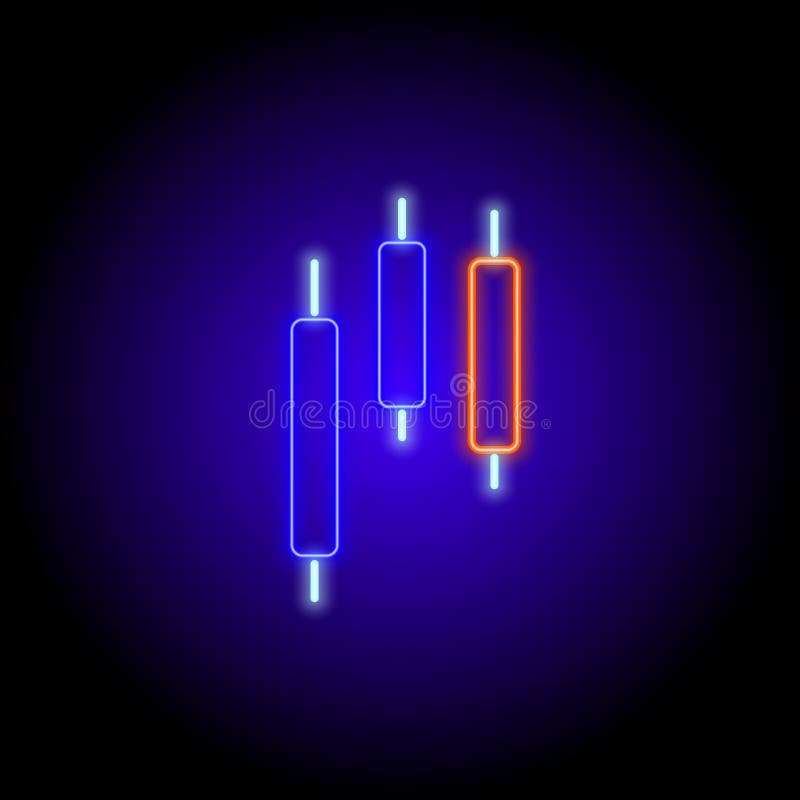 Vector Neon Flat Design Icon of Chart and Graph Line Symbol ...