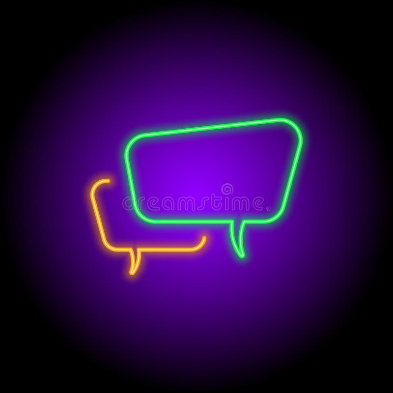 Neon Message Icon with a Star Symbol on it Stock Vector - Illustration ...