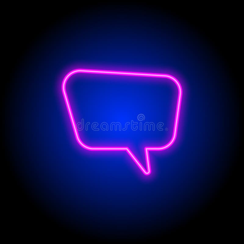 Neon Message Icon with a Star Symbol on it Stock Vector - Illustration ...