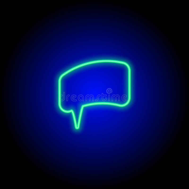 Vector Neon Flat Design Icon of Message Symbol Stock Illustration ...