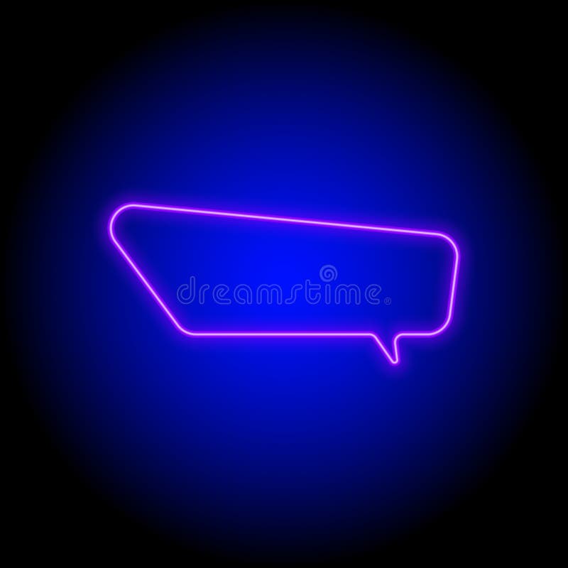 Vector Neon Flat Design Icon of Message Symbol Stock Illustration ...