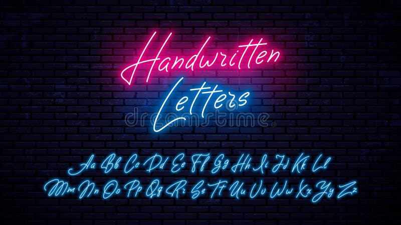 Cursive Neon Font Stock Illustrations – 3,081 Cursive Neon Font Stock ...