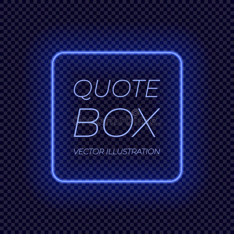 Vector Neon Frame, Bright Blue Square Border, Transparent Background ...