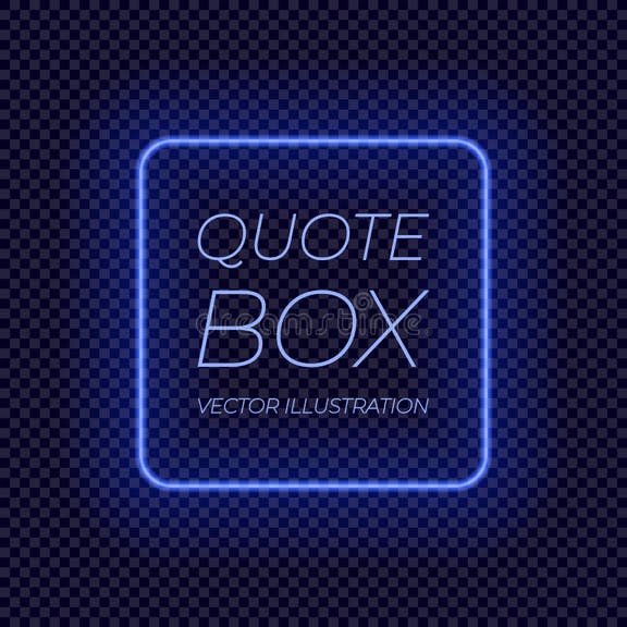 Vector Neon Frame, Bright Blue Square Border, Transparent Background ...