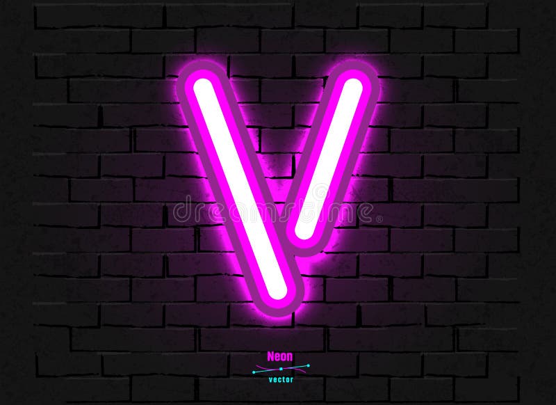 Vector Neon Letter stock vector. Illustration of modern - 190015188