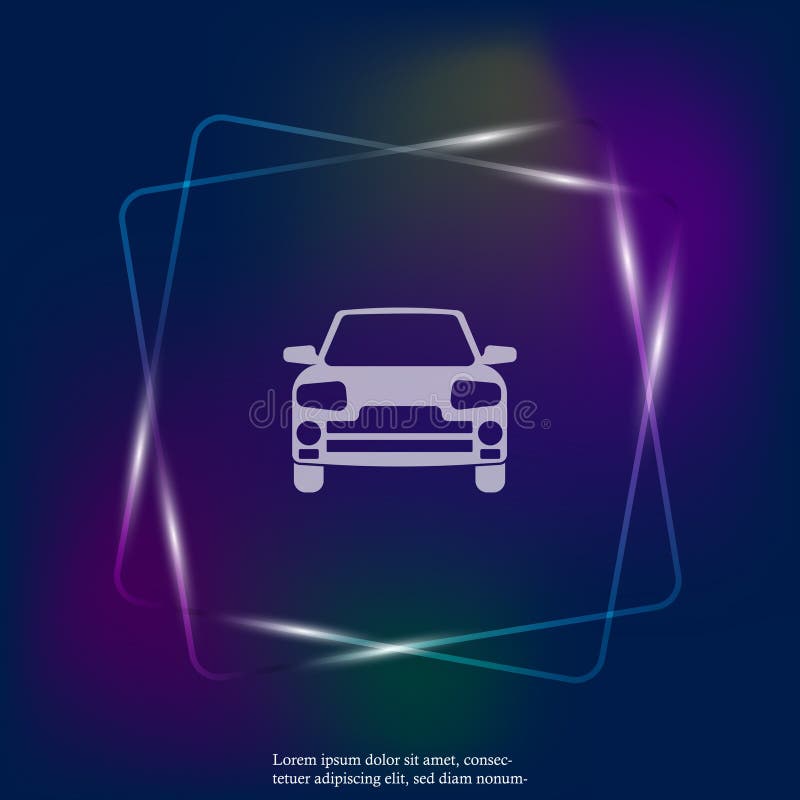Vector Neon Light Car Icon. for Your Design Stock Vector - Illustration ...