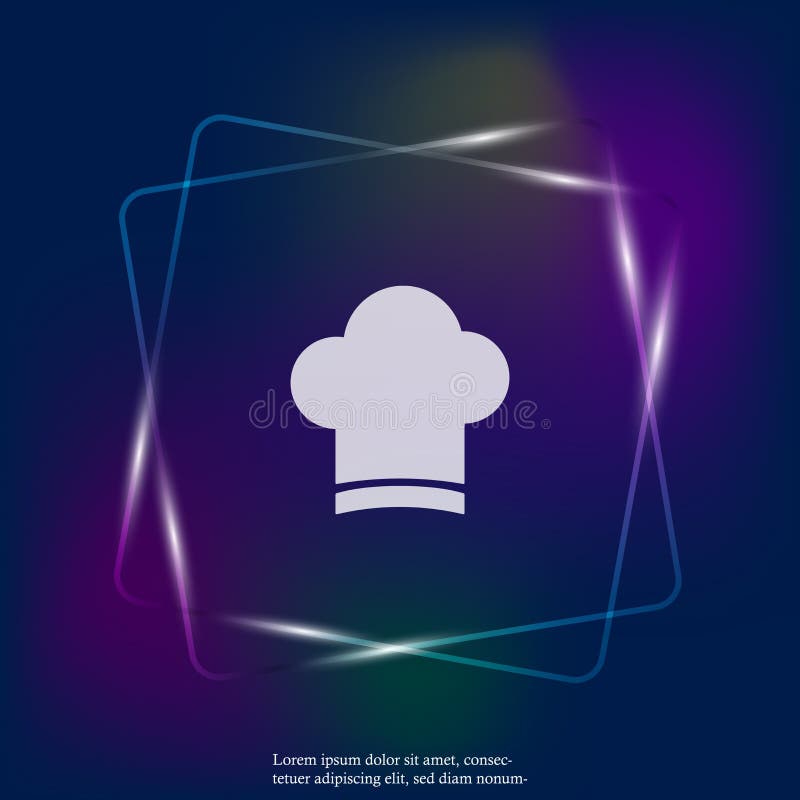 Vector Neon Light Icon Chef Hat Vector Icon. Cap Chef Cooking Stock ...