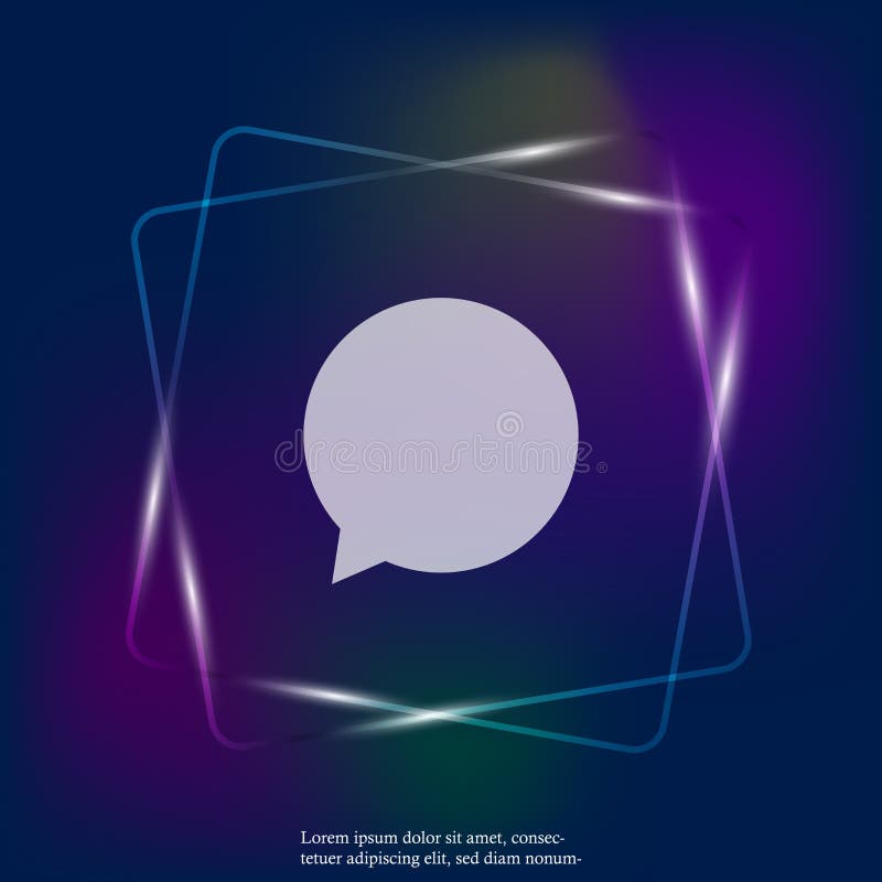 Vector Neon Light Icon Cloud Conversation. Cloud of Speech Image Stock ...