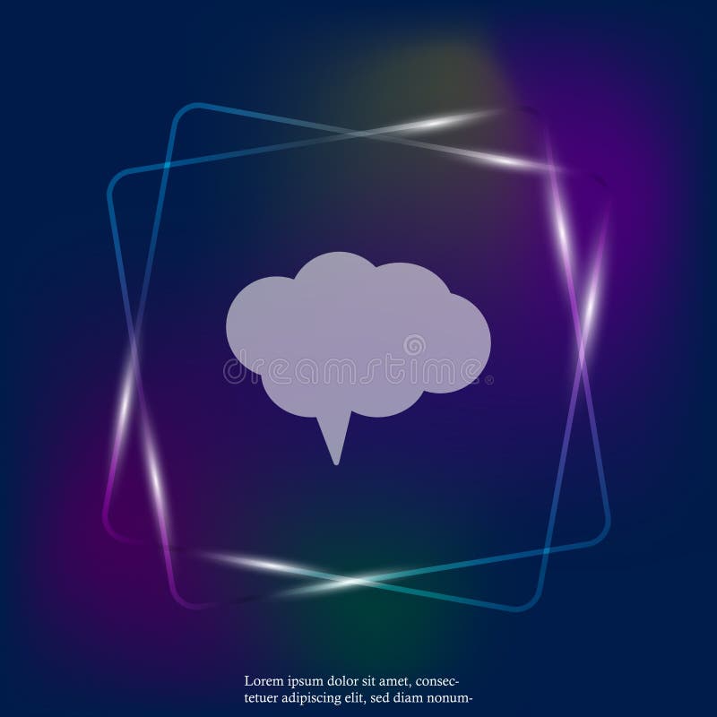 Vector Neon Light Icon Cloud Conversation. Cloud of Speech Image Stock ...