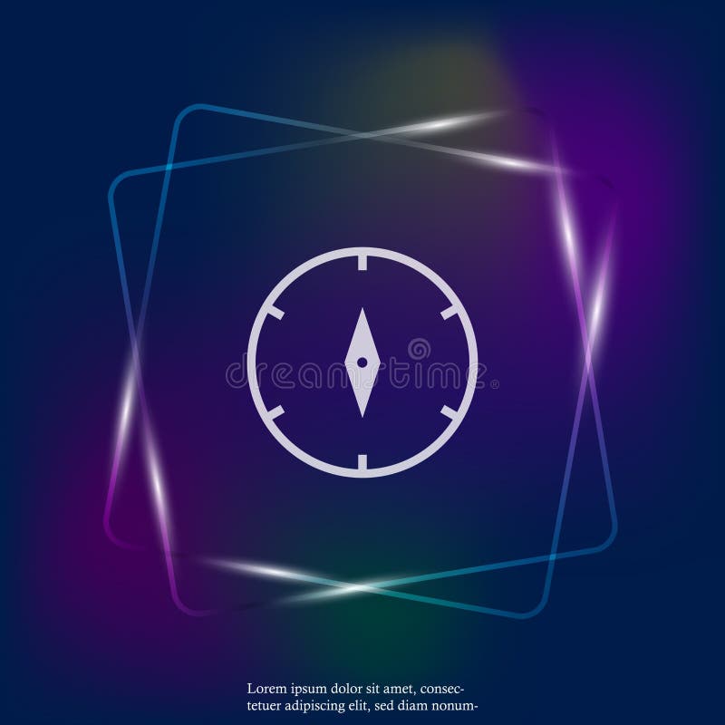 Vector Neon Light Icon of the Compass. Illustration of a Compass Stock ...
