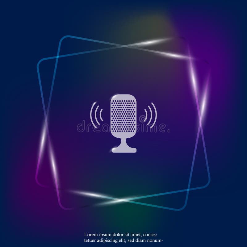 Vector Neon Light Icon Microphone Stock Vector - Illustration of ...