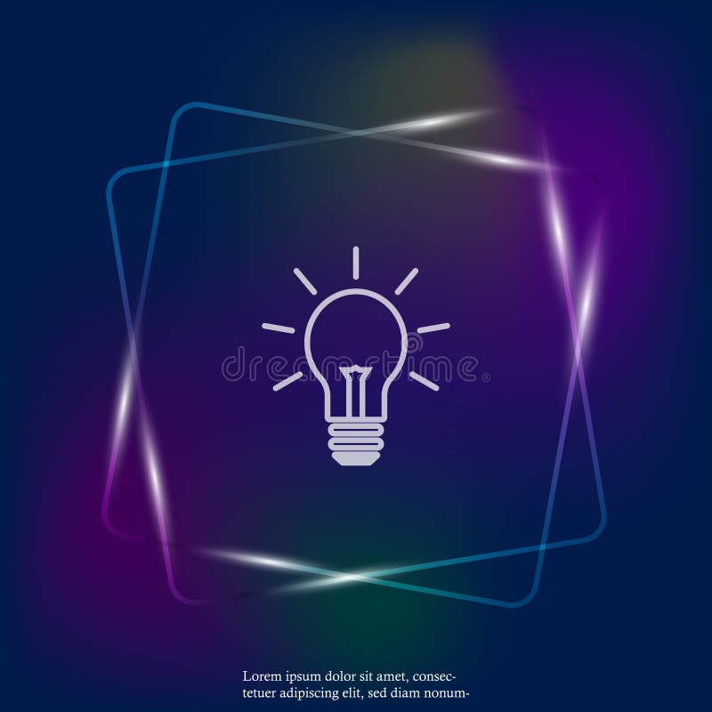 Vector Neon Light Image Lamp. Light Bulb Icon Stock Vector ...