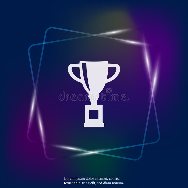 Vector Neon Light Image of a Trophy Cup. Cup Symbol of Winning, Stock ...