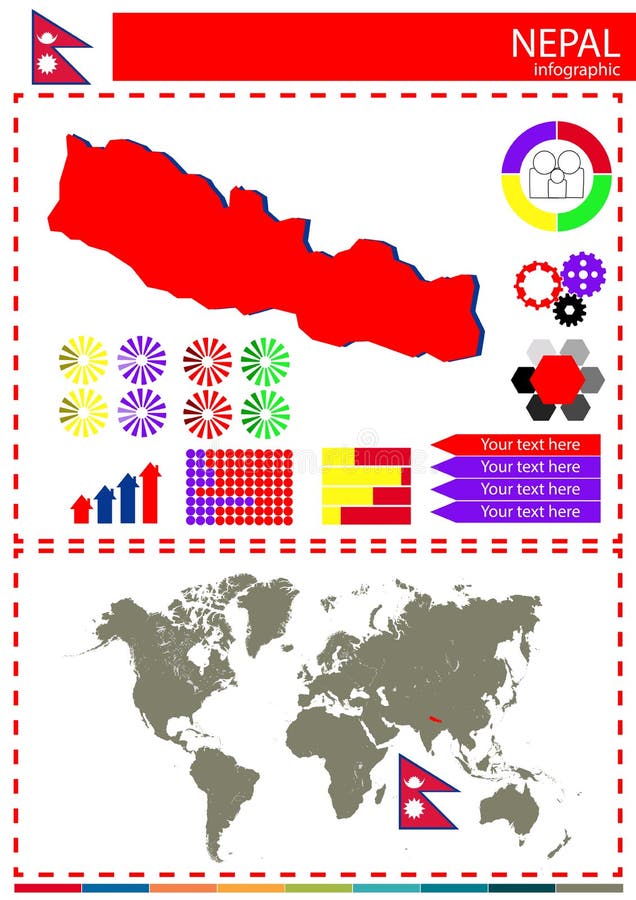 Vector Nepal Country Map Flag Graph Concept Stock Illustration ...