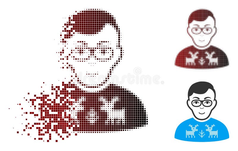 Dissolved Pixel Halftone Nerd Boy Icon Stock Vector - Illustration of ...