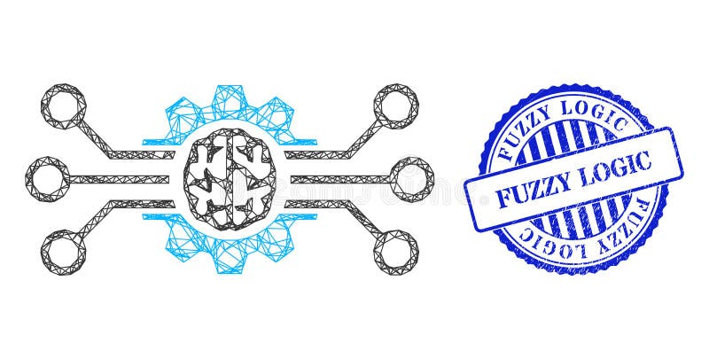 Scratched Fuzzy Logic Seal and Hatched Artificial Intellect Mesh Stock ...
