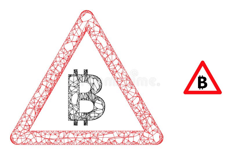 Hatched Mesh Bitcoin Warning Icon Stock Vector - Illustration of ...