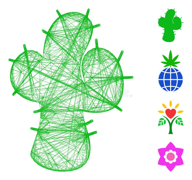 Net Cacti Vector Mesh stock illustration. Illustration of flat - 203703057