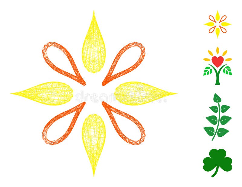 Network Flower Vector Mesh stock illustration. Illustration of flat ...