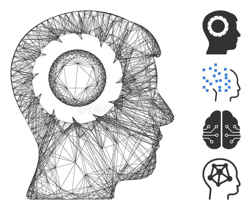 Linear Human Memory Wheel Vector Mesh Stock Illustration - Illustration ...