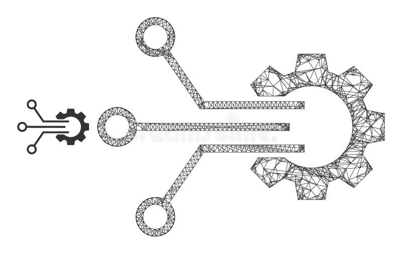 Net Mesh Gear Sensor Icon stock vector. Illustration of linear - 240194574