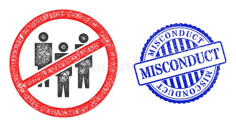 Grunge Misconduct Seal and Network No People Crowd Mesh Stock Vector ...