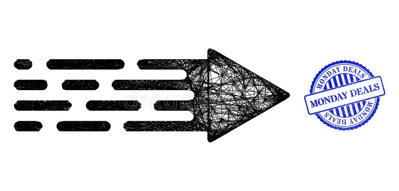 Rubber Monday Deals Stamp and Net Transition Arrow Web Mesh Stock ...
