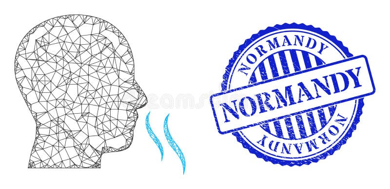 Distress Normandy Seal and Net Nose Smell Mesh Stock Vector ...