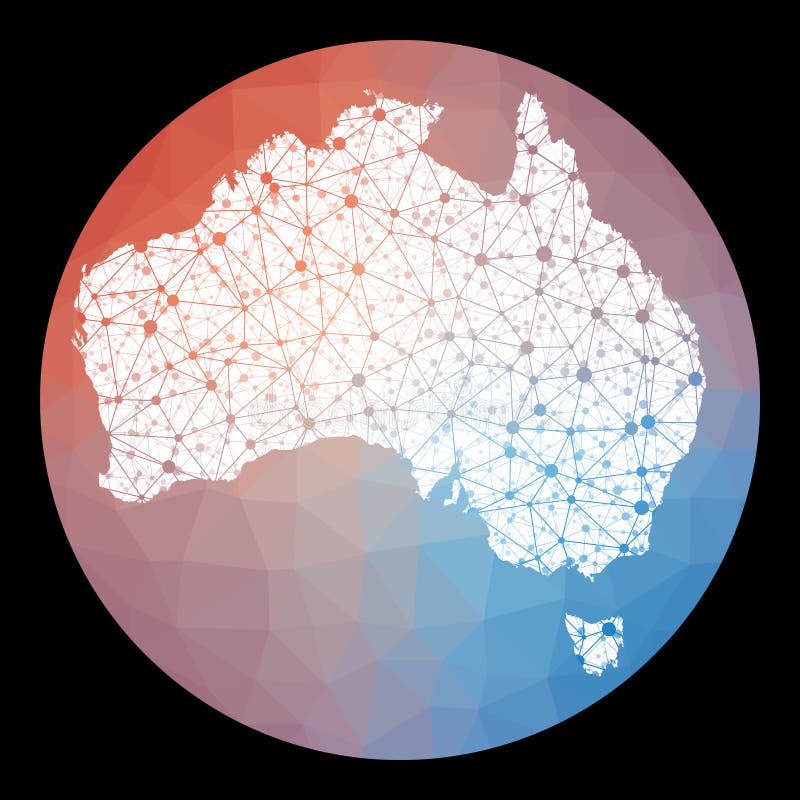Australia network map. stock vector. Illustration of infographics ...