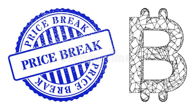 Distress Price Break Seal and Net Bitcoin Web Mesh Stock Vector ...